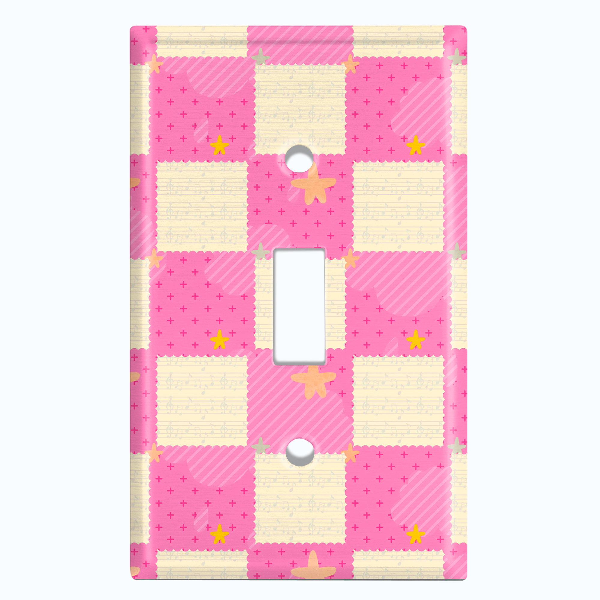 WorldAcc Pink White Toy Chest 2 Gang Toggle Light Switch Wall Plate ...