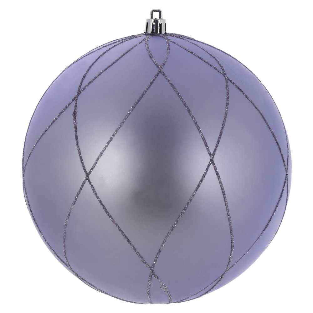 The Holiday Aisle® 6" Lilac Matt Glit Swirl Ball 3Bx | Wayfair