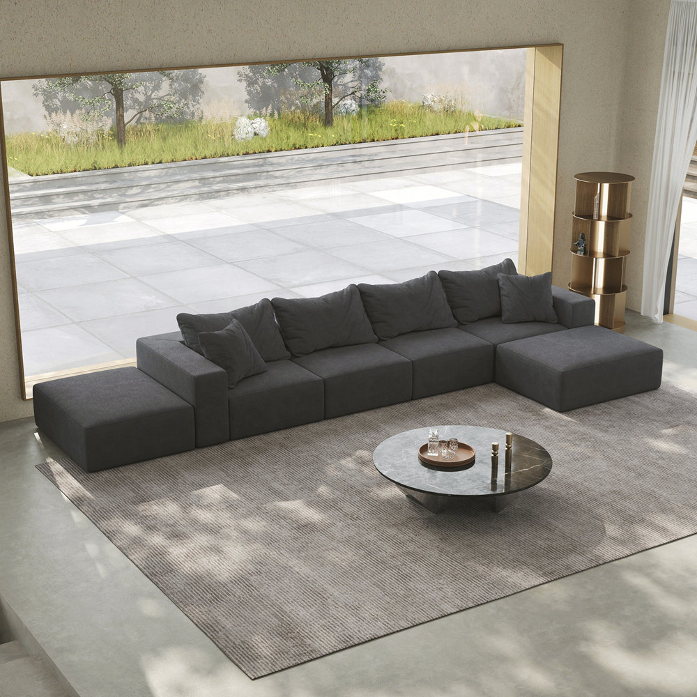 Latitude Run® Oversized Sponge Cloud Sofa,Modern Upholstered Sectional ...