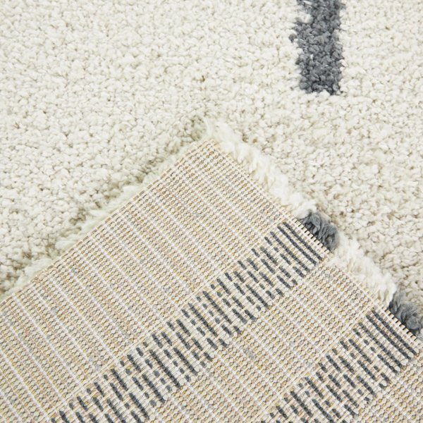 Corrigan Studio® Erin Grey Striped Shag Area Rug | Wayfair