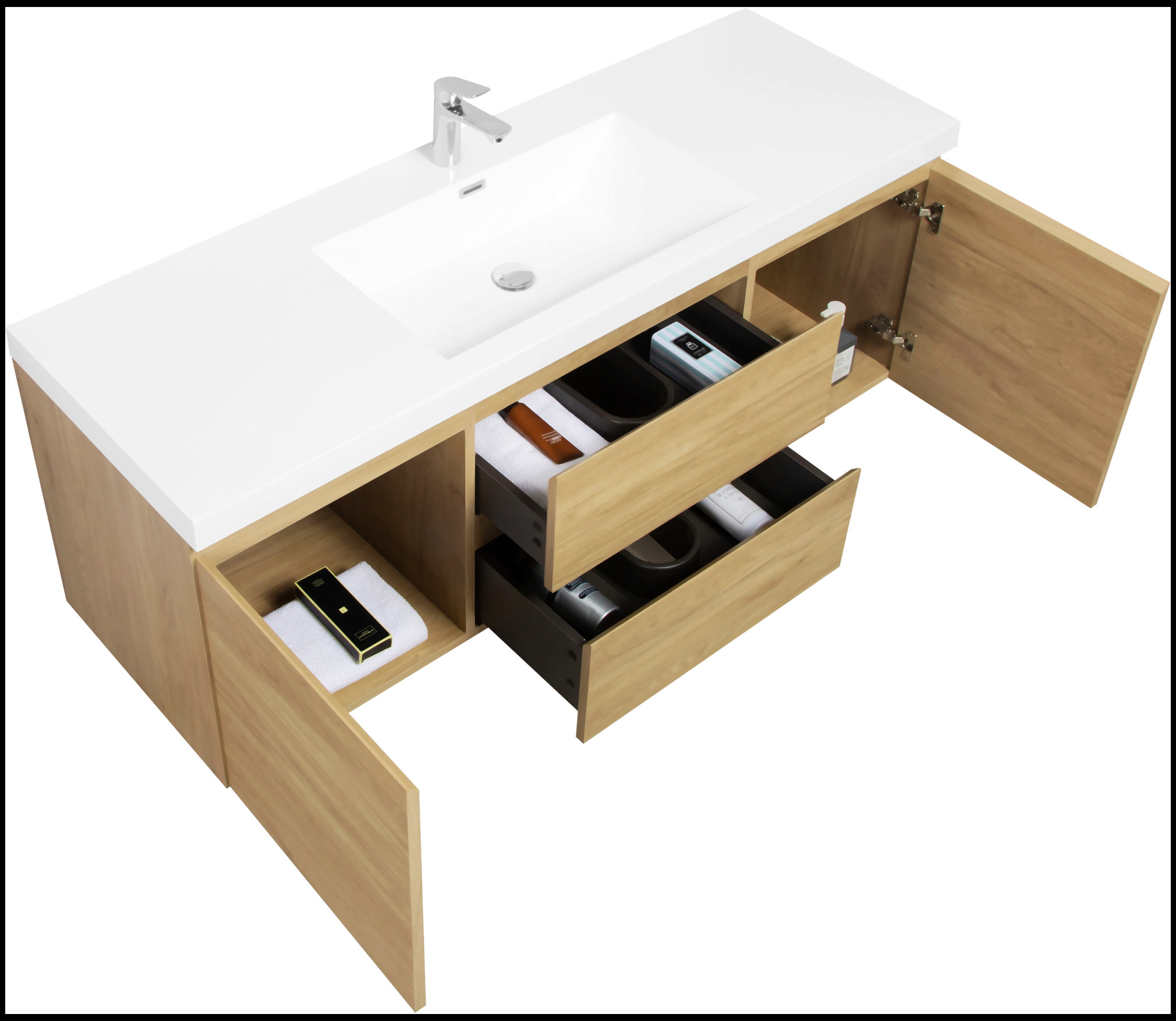 Orren Ellis Rayvin Melamine Wall Bathroom Cabinet | Wayfair