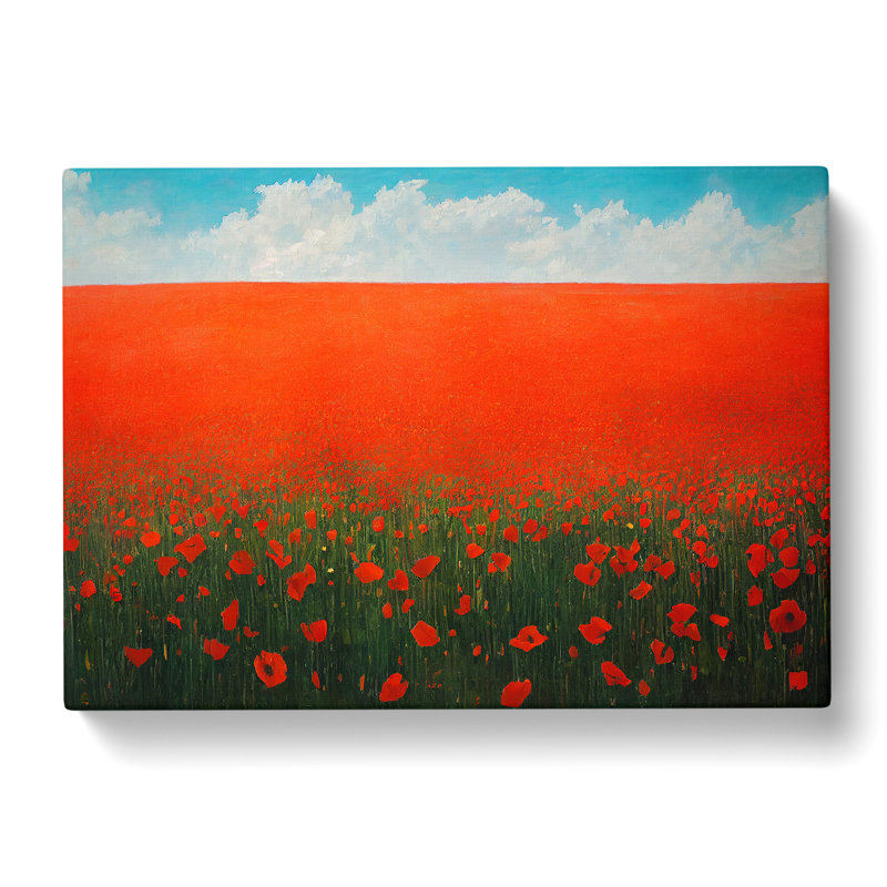 Marlow Home Co. Dreamlike Poppy Field Flowers - Wrapped Canvas ...