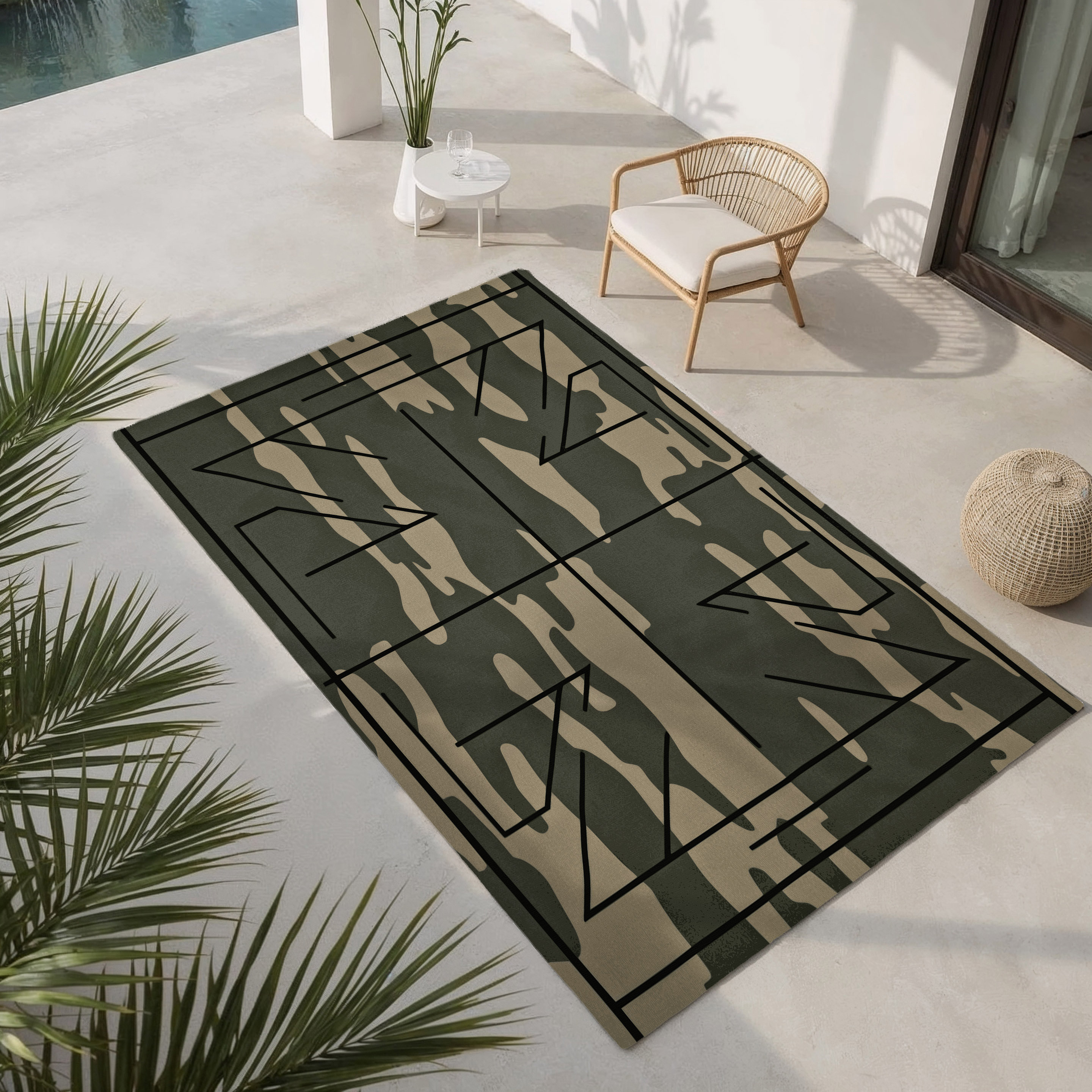 Wrought Studio™ Spire Angles Indoor And Outdoor Area Rug | Wayfair
