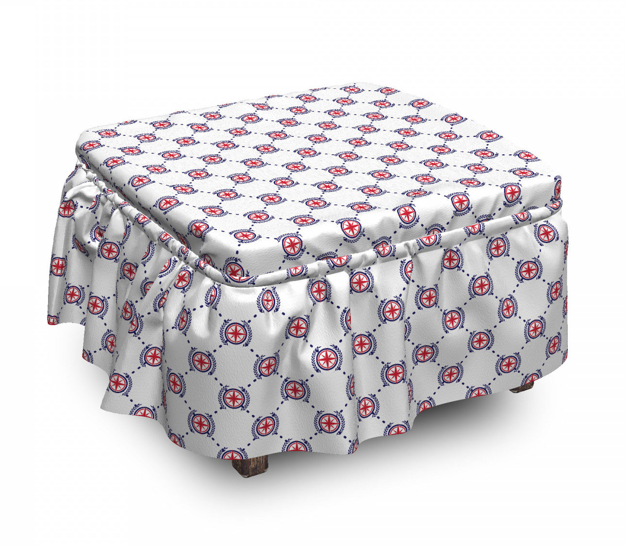 East Urban Home Compass Diamond Windrose Leaf 2 Piece Box Cushion ...