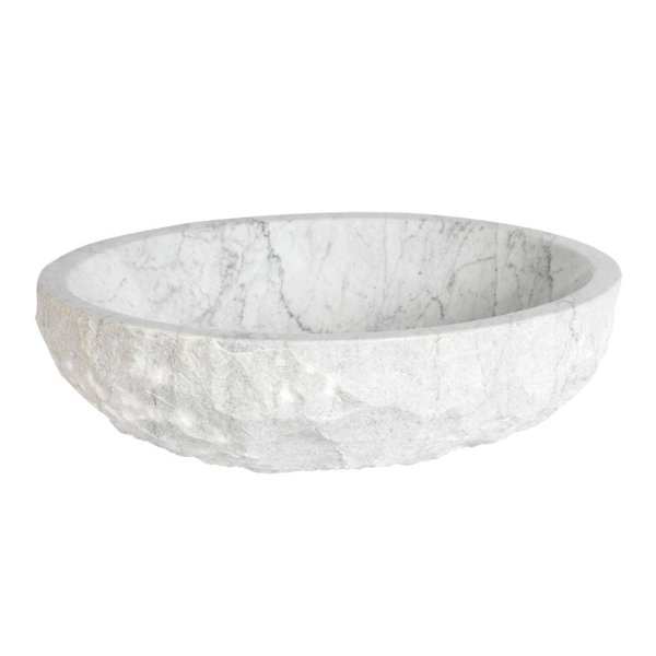 Chevington 13.98'' Marble Oval Vessel Bathroom Sink | Wayfair