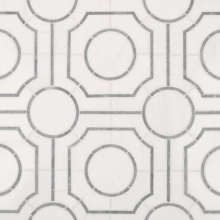MSI Bianco Dolomite Regency 10" X 10" Polished Marble Mosaic Tile | Wayfair