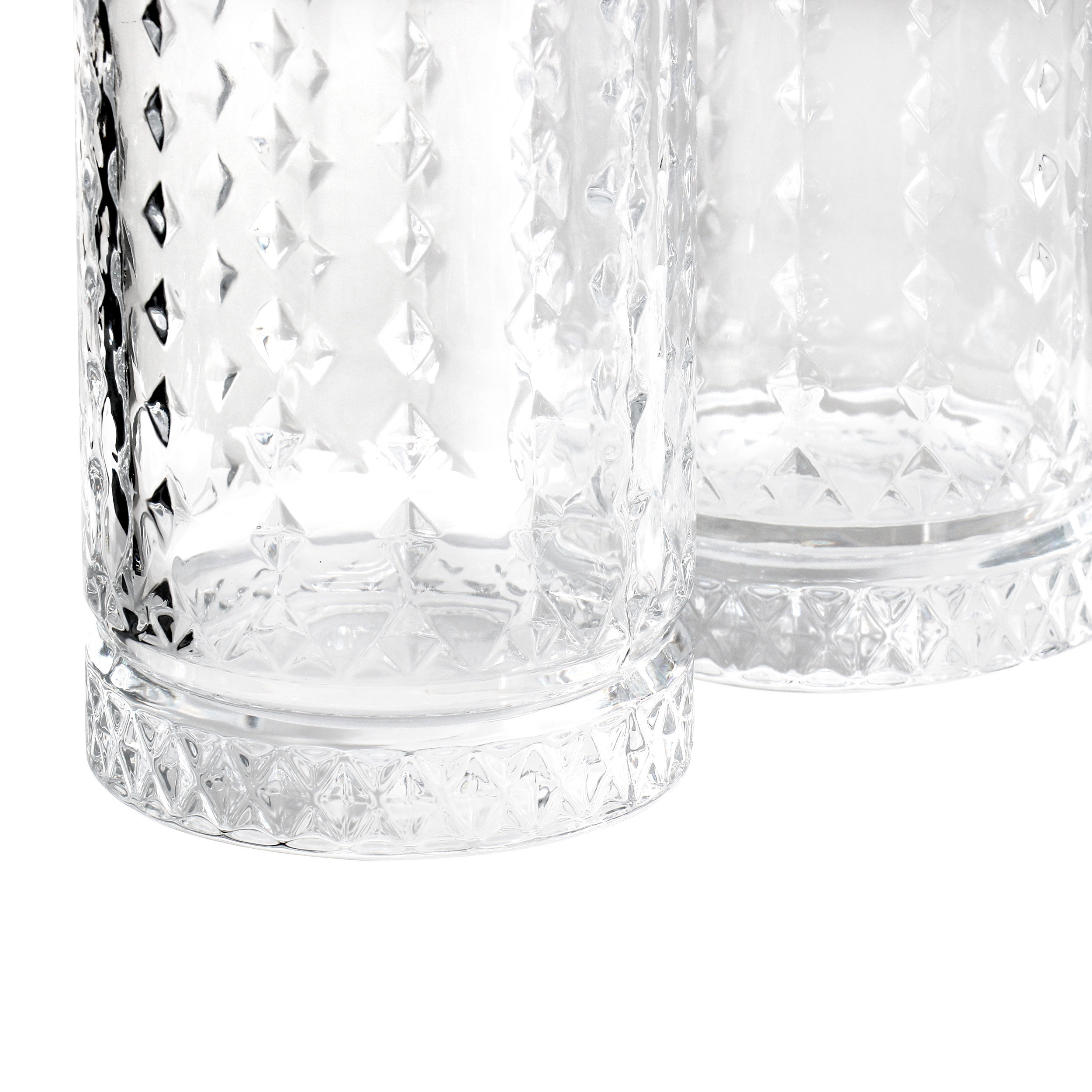 Gibson Home 4 Piece 16 Ounce Teardrop Embossed Glass Tumbler Set ...