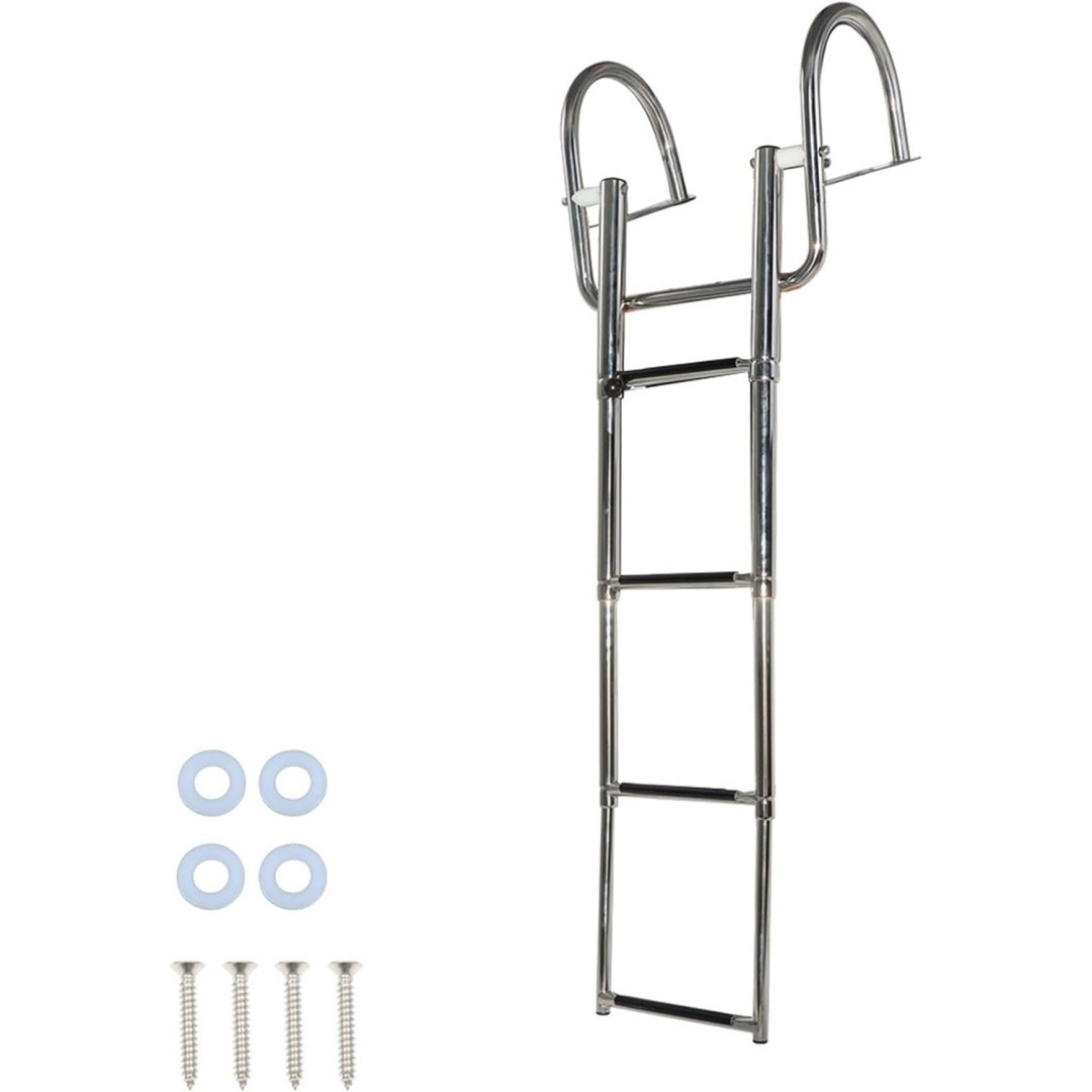 DESIGN SHOP BY SHELL 4 Steps Stainless Steel Telescoping Boat Ladder ...