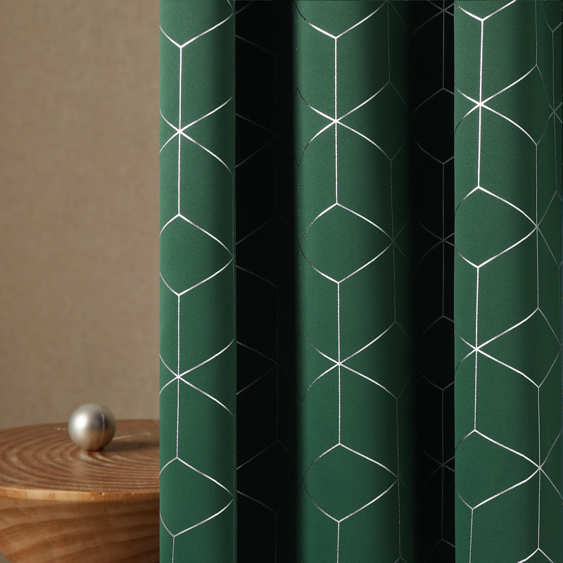 Deconovo Silver Diamond Pattern Curtain Pair | Wayfair