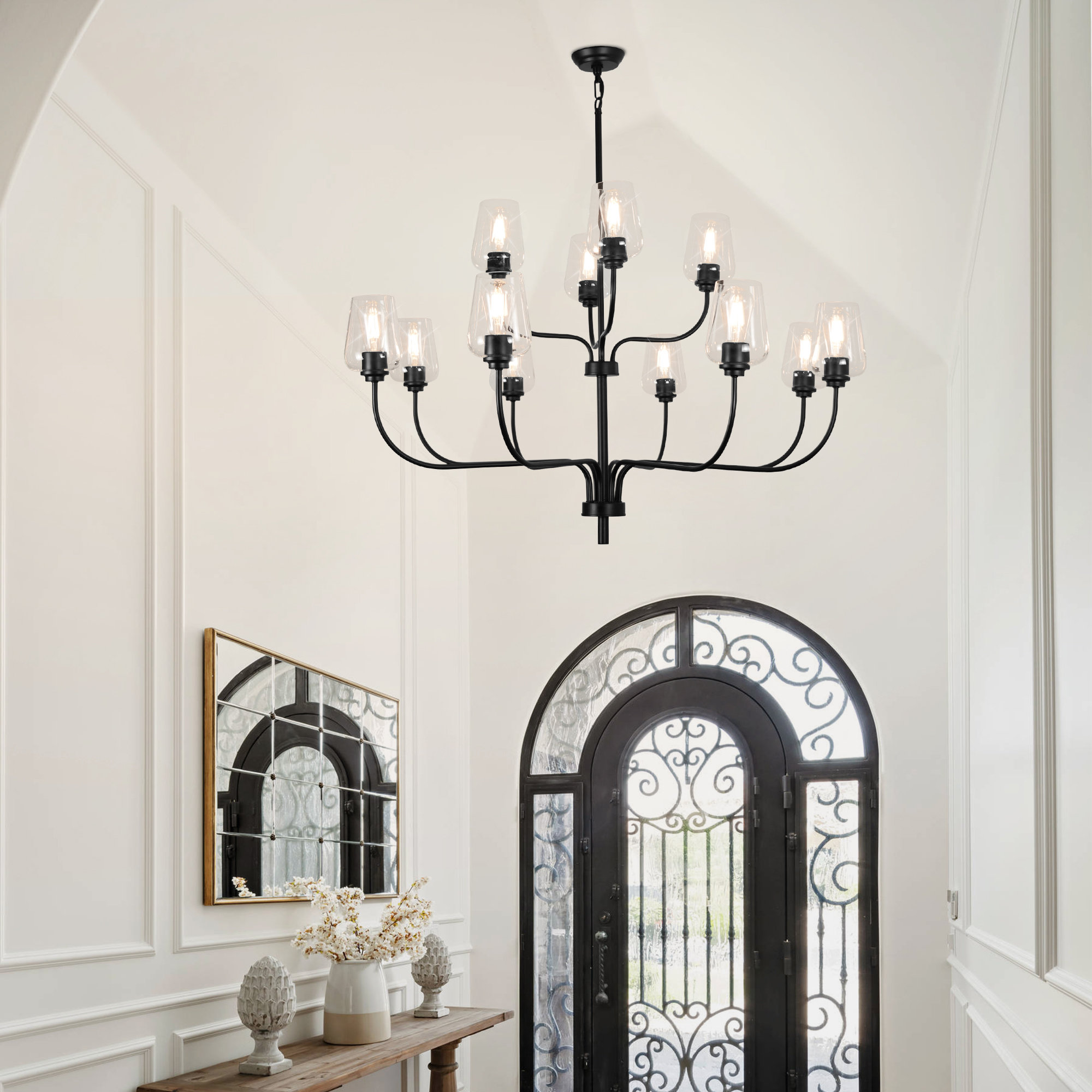 Lark Manor™ 12 Lights Traditional Glass Chandelier Classic Chandelier ...