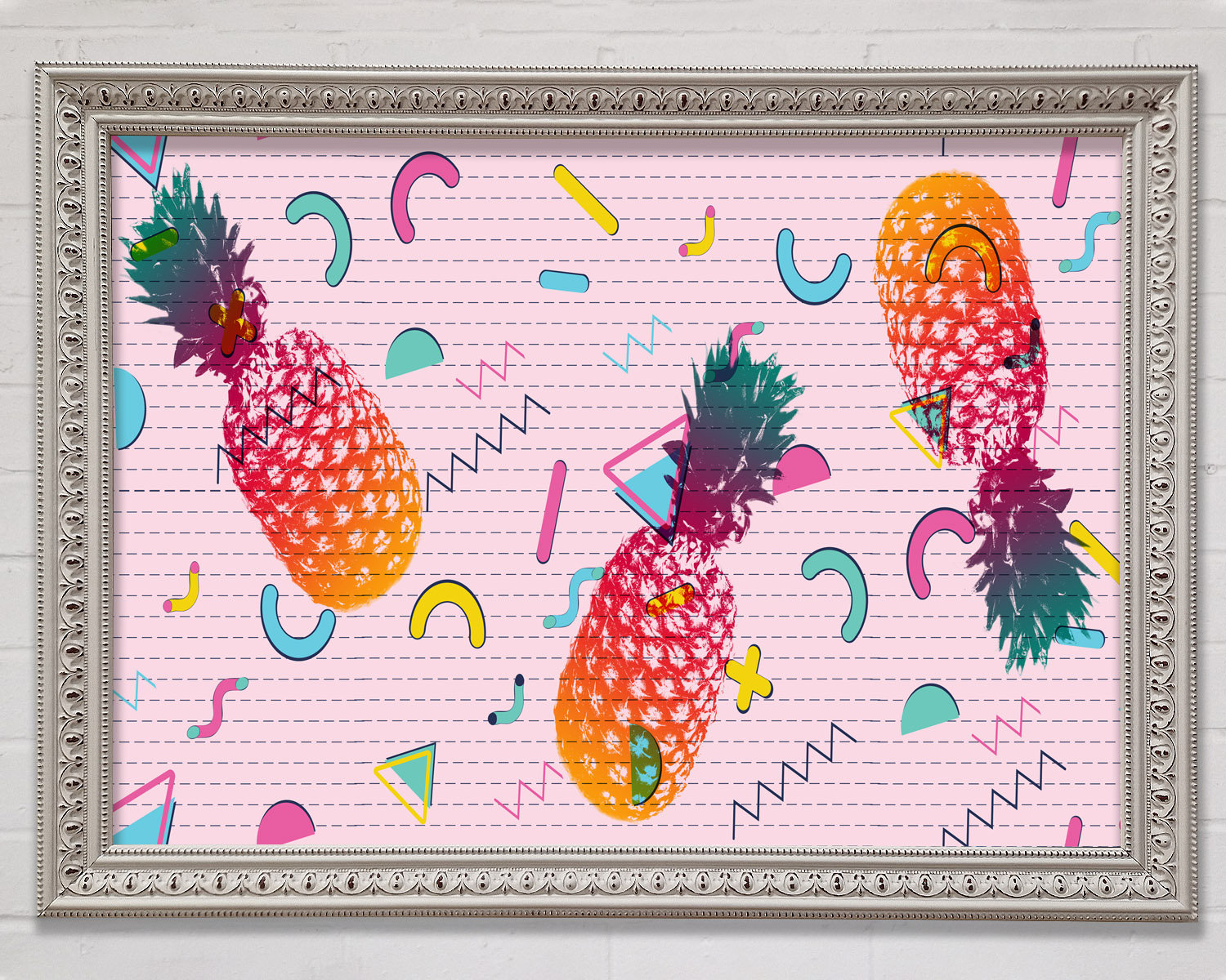 Bright Star Pineapple Abstract Pattern Framed Print | Wayfair.co.uk