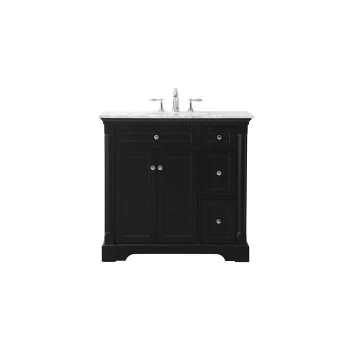 Red Barrel Studio® 36'' Single Bathroom Vanity with Marble Top ...