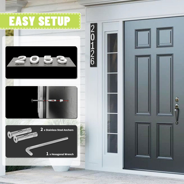 Royal Shade Floating Vertical Aluminum Address Plaque – Customized 4 ...