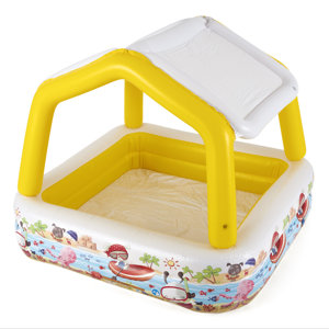 Intex Inflatable Ocean Scene Sun Shade Kids Swimming Pool With Canopy ...