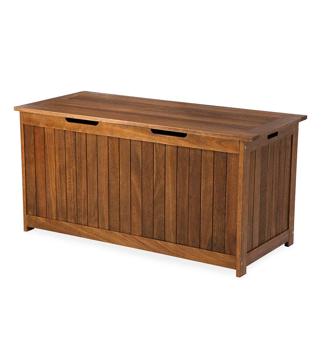 Evergreen Enterprises, Inc Eucalyptus Wood Outdoor Deck Storage Box ...