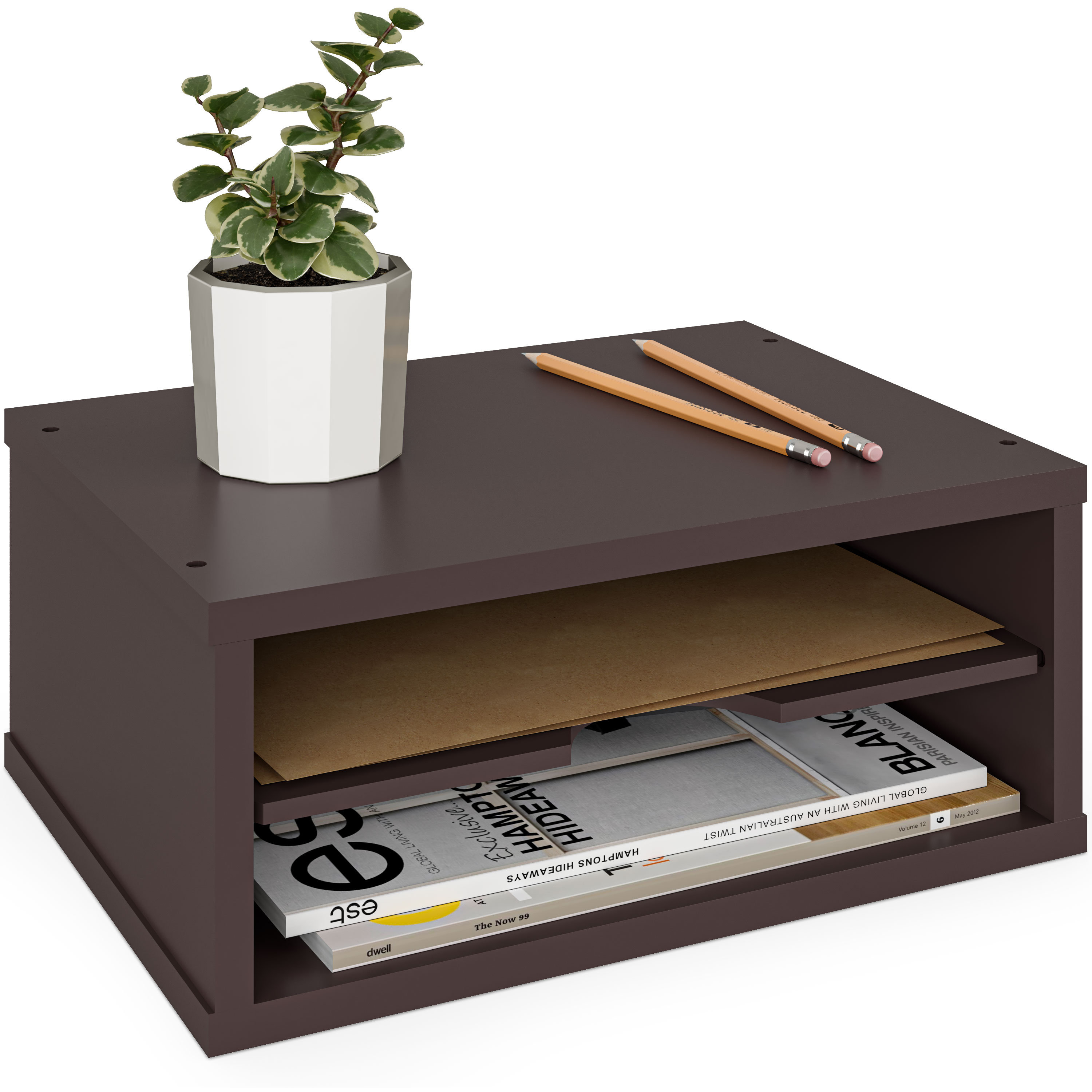 Ballucci Logan Stackable 2-Tier Paper Organizer and Monitor Stand ...