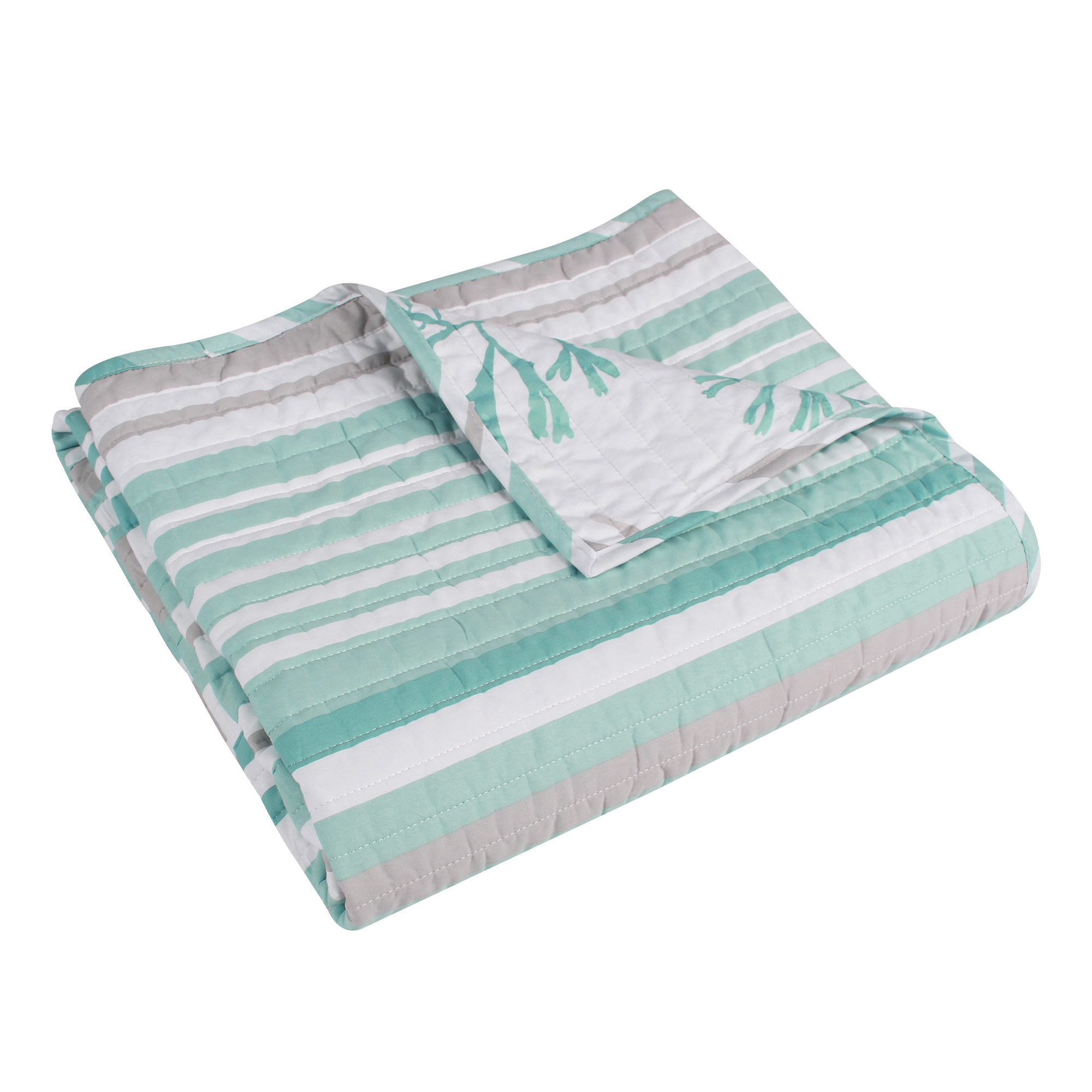 Levtex home Truro Spa Stripe Quilted Throw | Wayfair