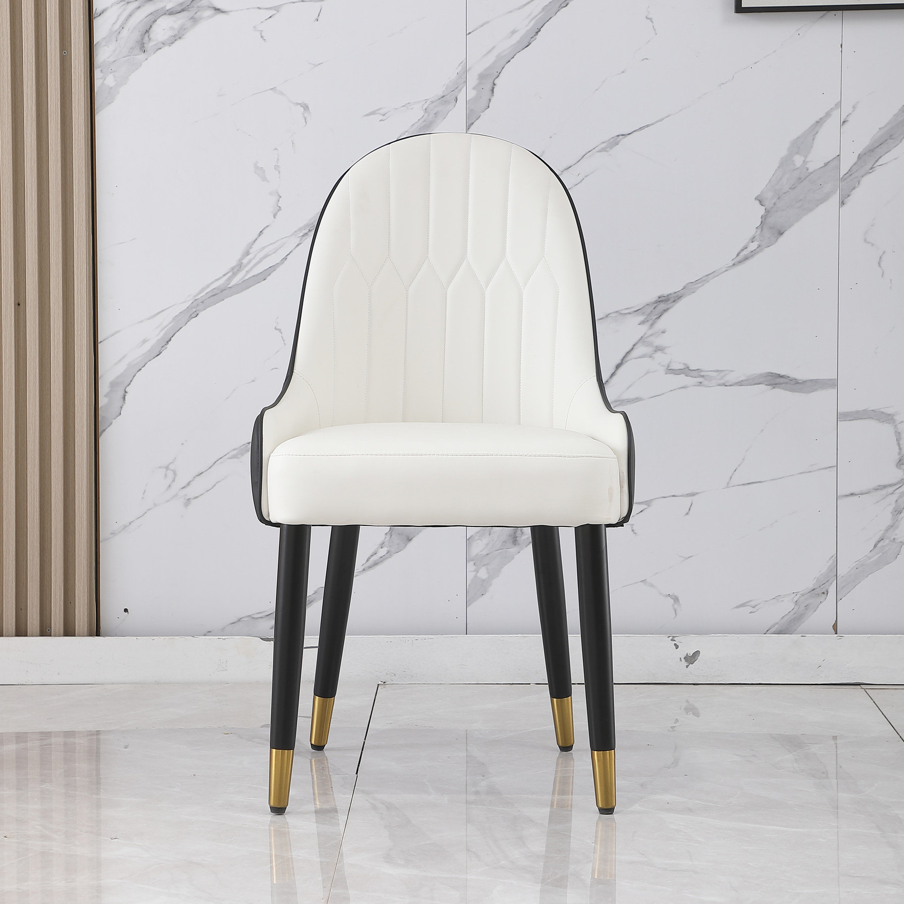 Mercer41 Black Pu-leather Chairs With Metal Legs & , Of 2, Ergonomic ...