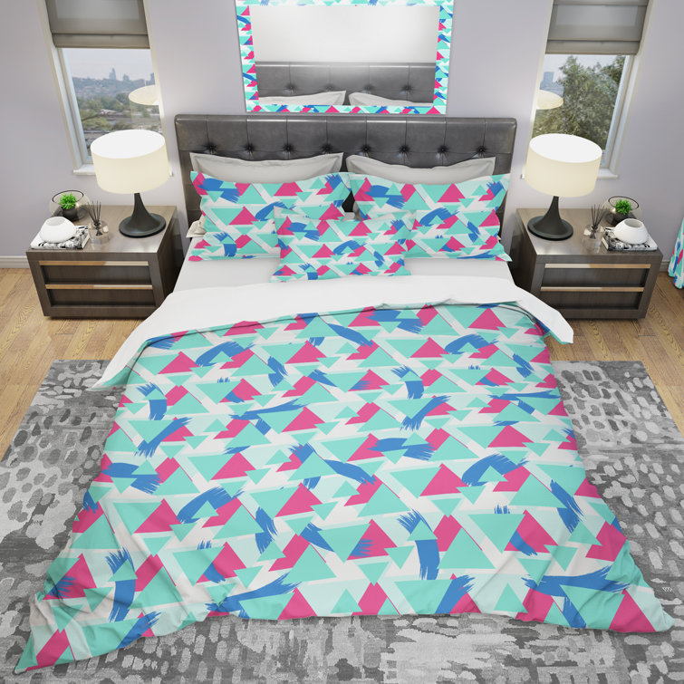 DesignArt Modern & Contemporary Geometric Shapes Duvet Cover Set | Wayfair