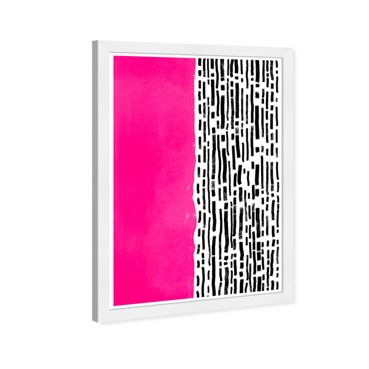 Ivy Bronx Magenta Lines Framed On Paper Print | Wayfair