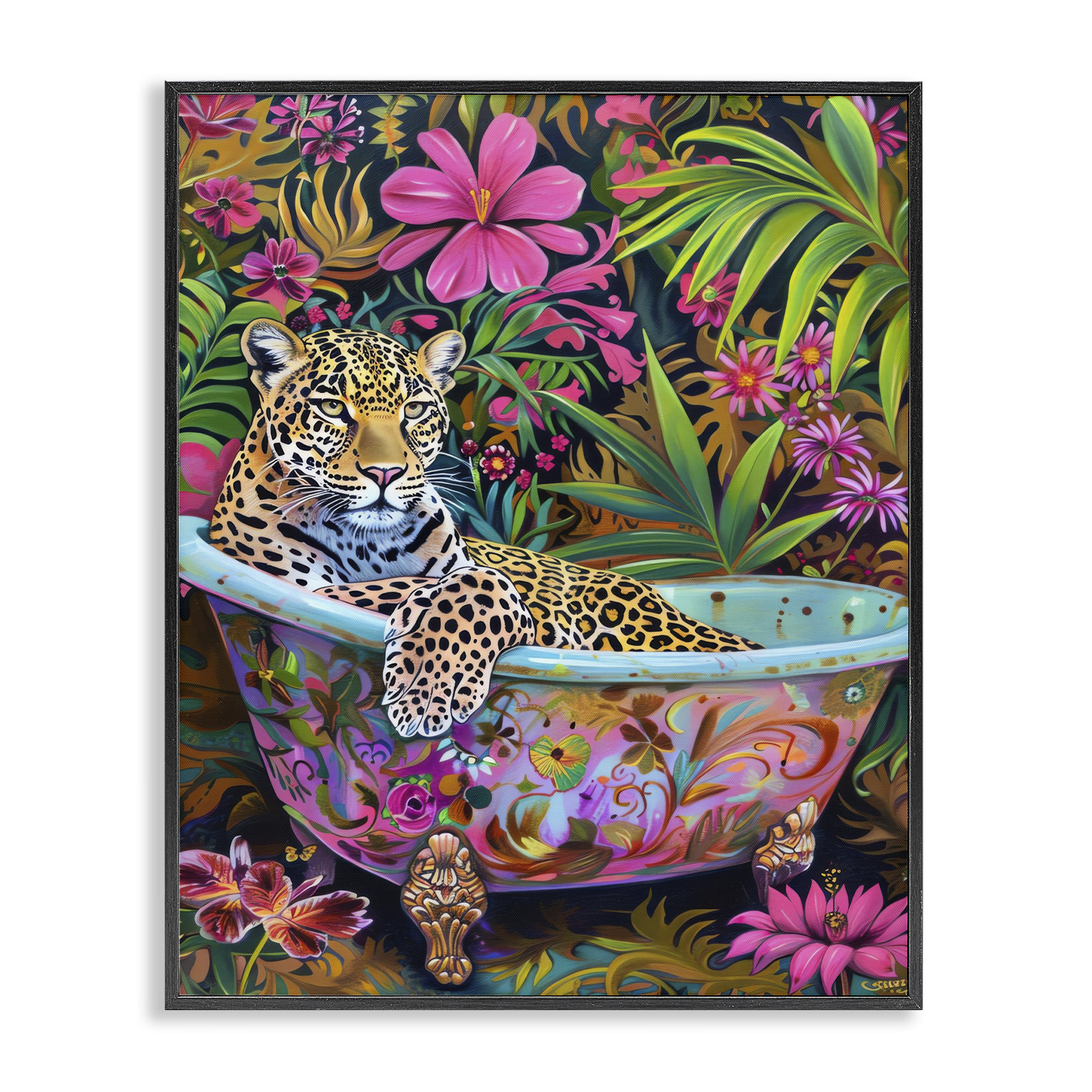 Dakota Fields Tropical Rainforest Leopard Tub Giclee Art by LSR Design ...