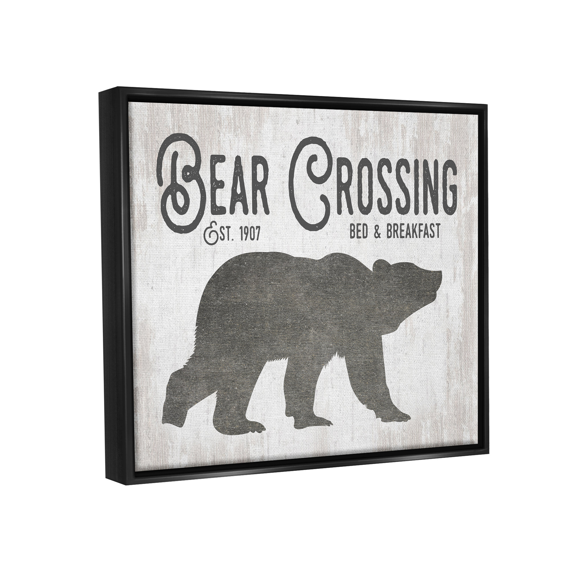 Stupell Industries " Bear Crossing Silhouette Wildlife Rustic Cabin ...