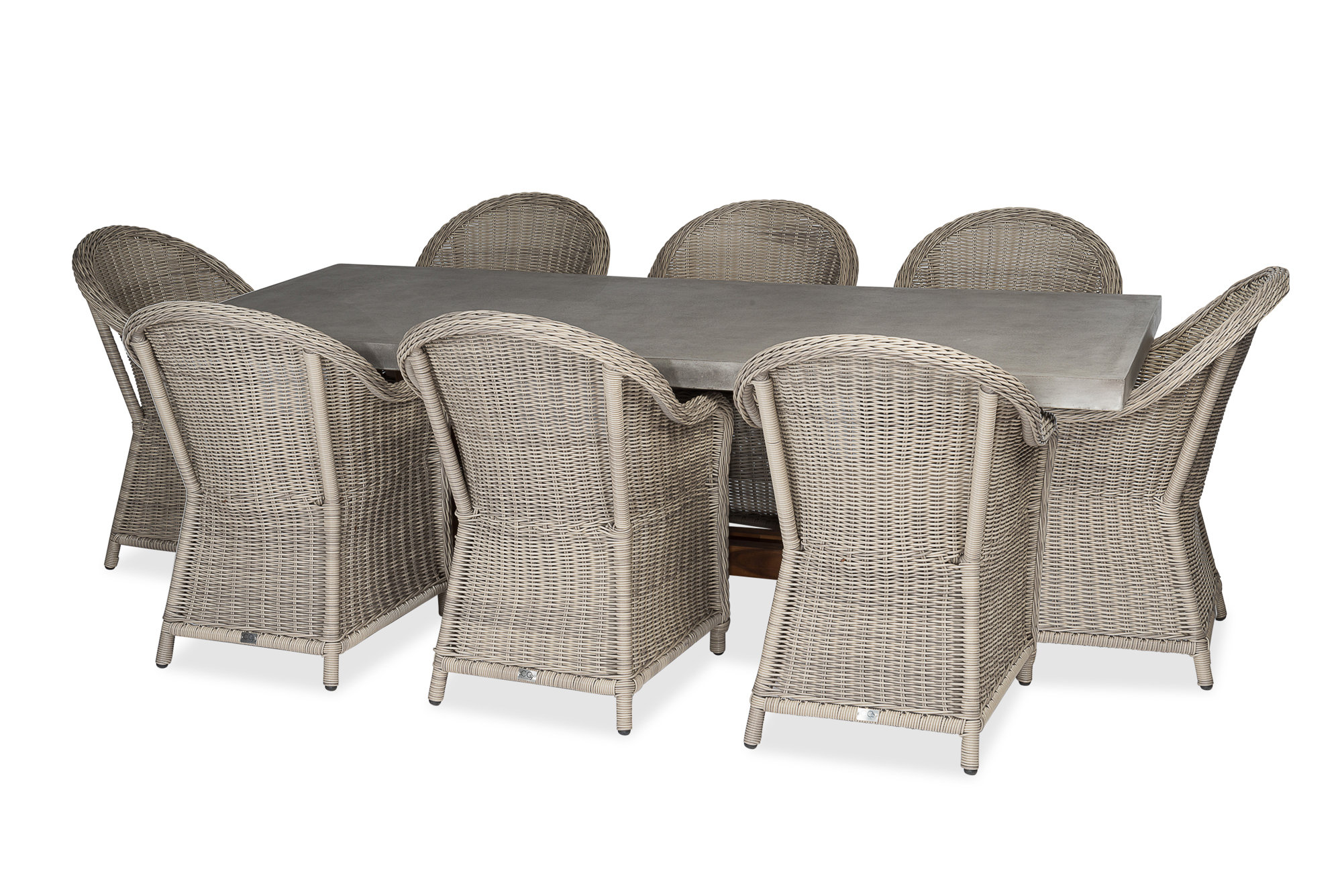 CO9 Design Bridge Brushed Grey 8 Seat Rectangle Dining Set W/ Julia ...