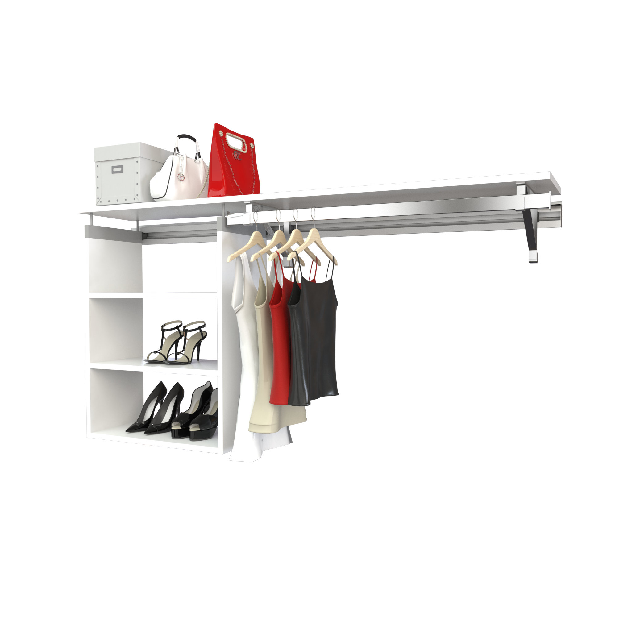 Arrange a Space Single Shelf-Hang Closet Shelf with Cubby | Wayfair