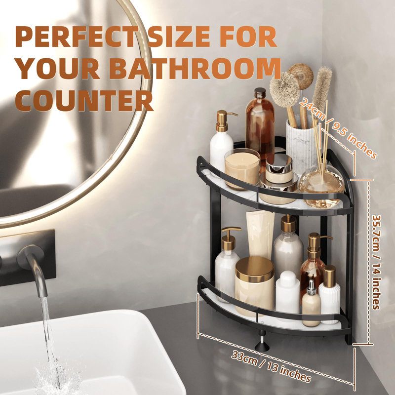 Rebrilliant 2-Tier Corner Bathroom Organizer - Rust & Scratch Resistant ...