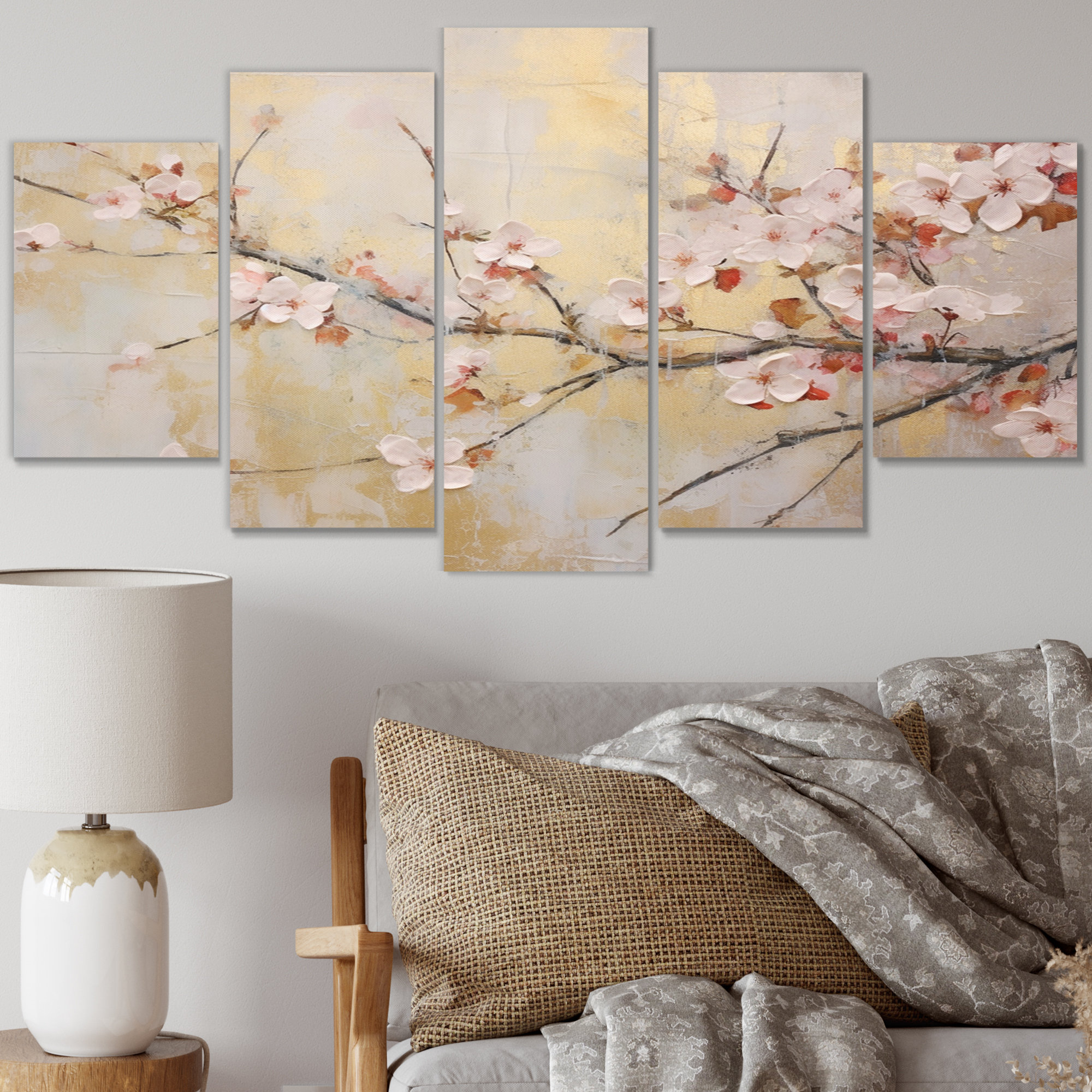 Design Art Apple Blossom Harmony III - Apple Blossom Metal Wall Decor ...