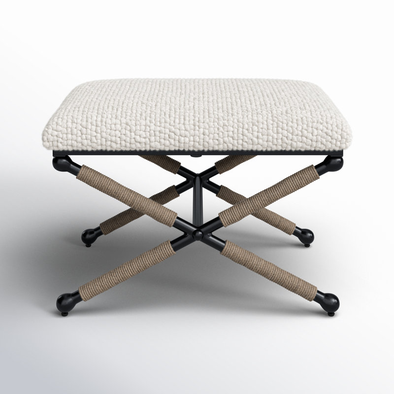 Wade Logan® Behlau Ivory Boucle Single Accent Stool & Reviews | Wayfair