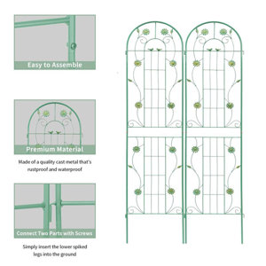 Red Barrel Studio® Jiu Green Trellis for Climbing Garden Plants, Iron ...
