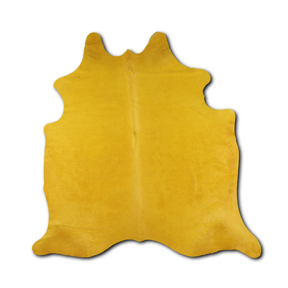 Foundry Select Poils teints sur cuir de vache teint jaune 3 à 5 m - A ...