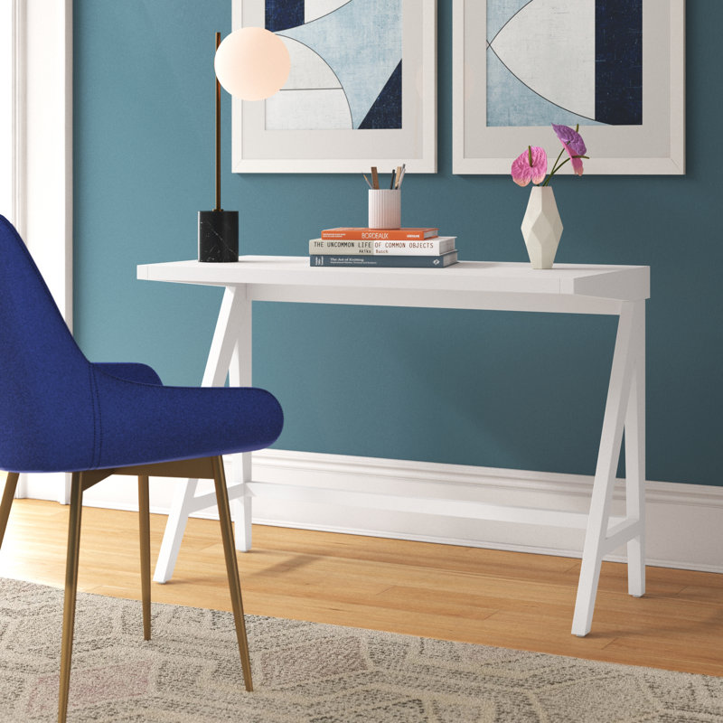 Ebern Designs Millhouse Solid Wood Writing Desk & Reviews | Wayfair