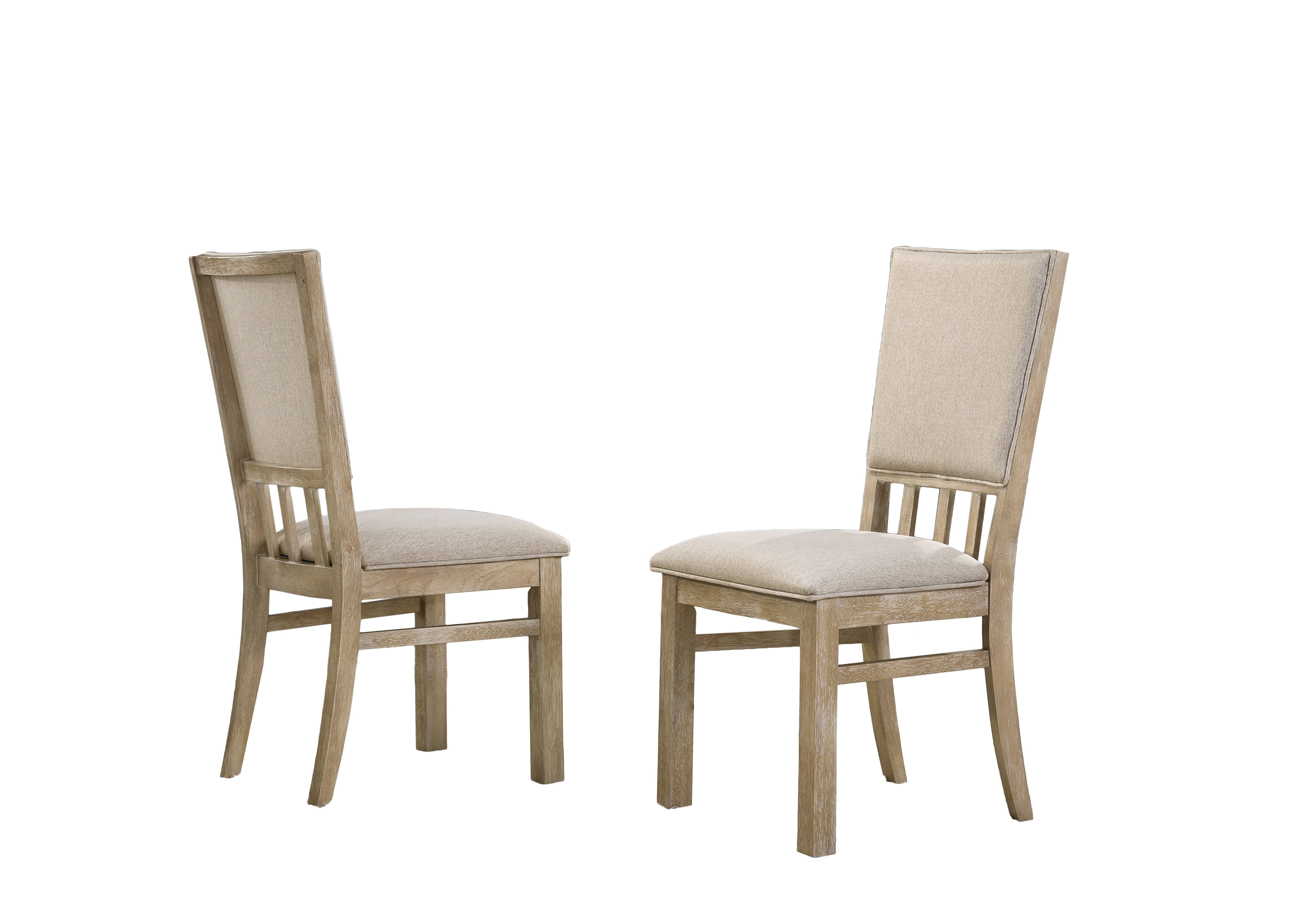 Gracie Oaks Brutus Bhoori Set of 2 Wheat Fabric Upholstered Dining ...