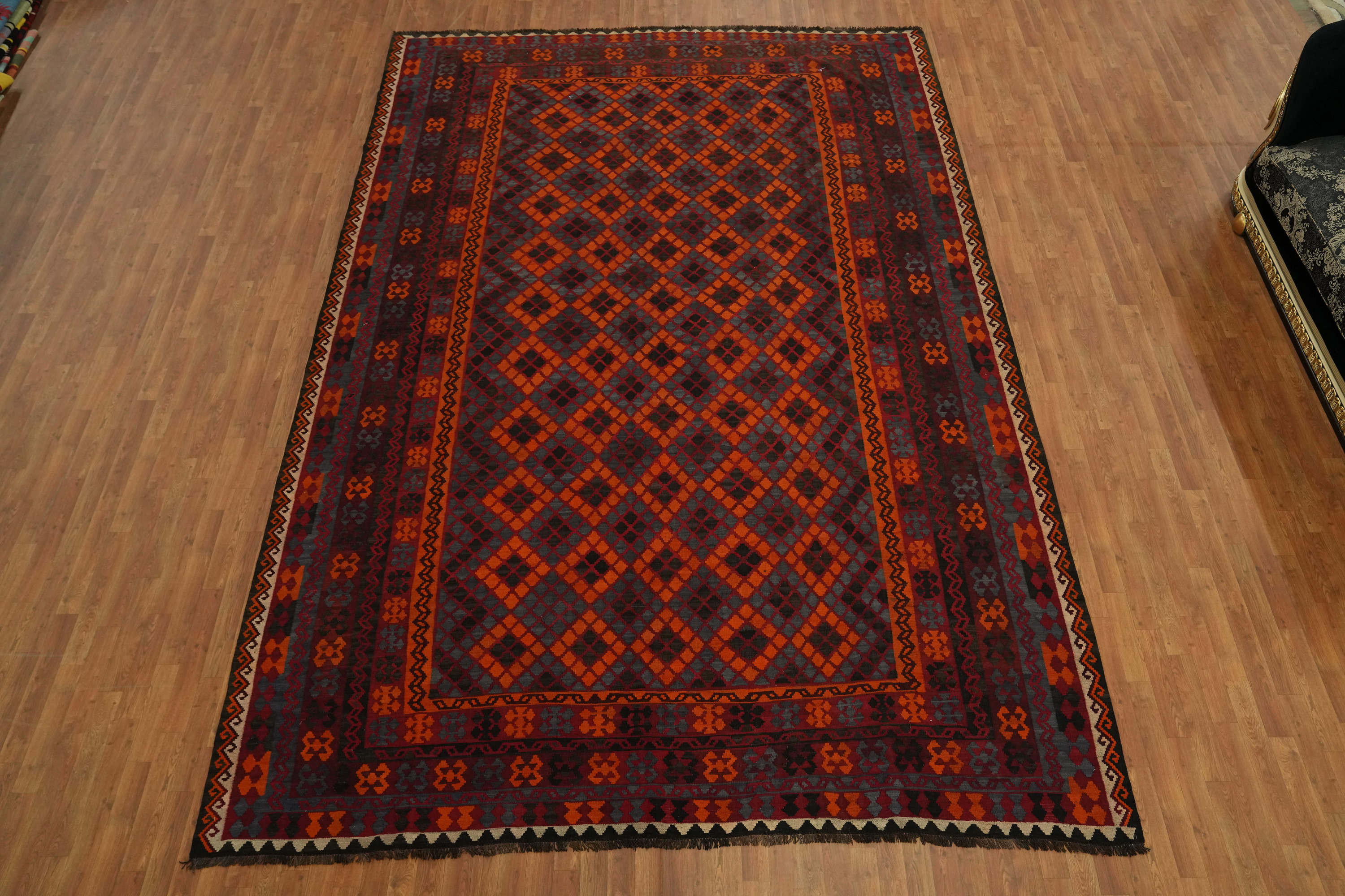 Isabelline Vegetable Dye Kilim Oriental Large Rug 10x15 | Wayfair