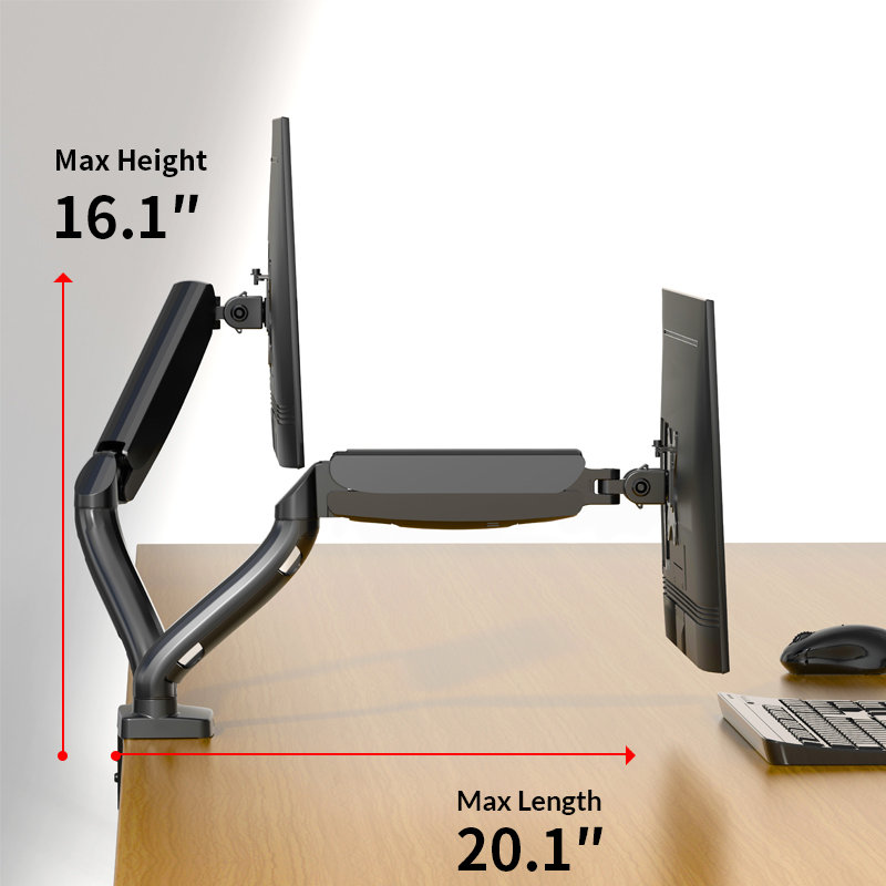 Uncaged Ergonomics Dual Monitor Arm Computer Screen Holder | Wayfair