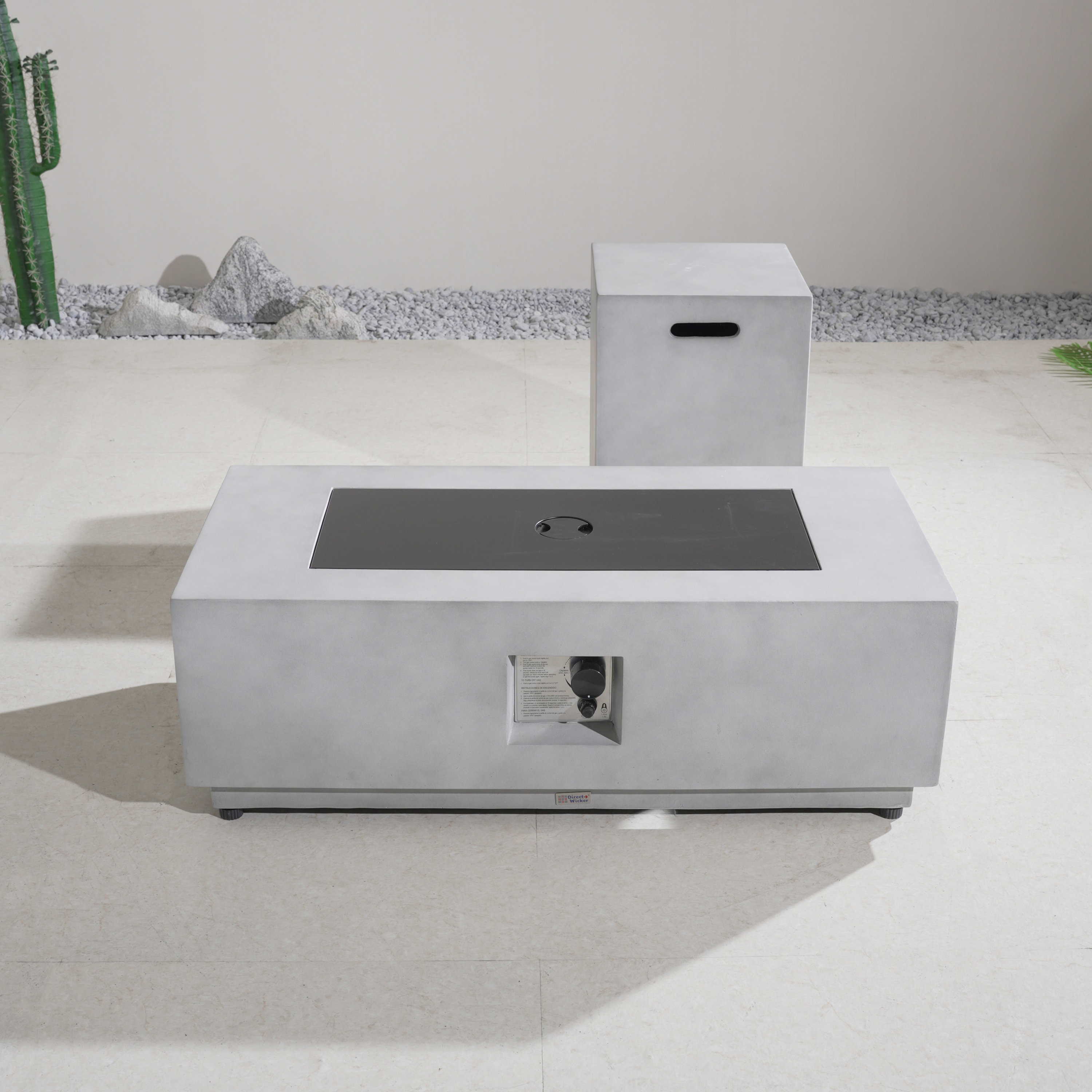 Latitude Run® 41.9'' W Terrafab Propane Patio Outdoor Fire Pit Table ...