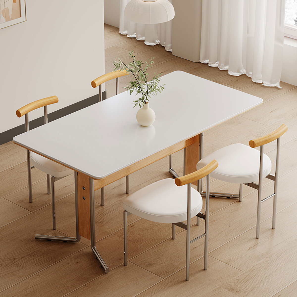 Orren Ellis Symran modern simple rectangular dining table | Wayfair