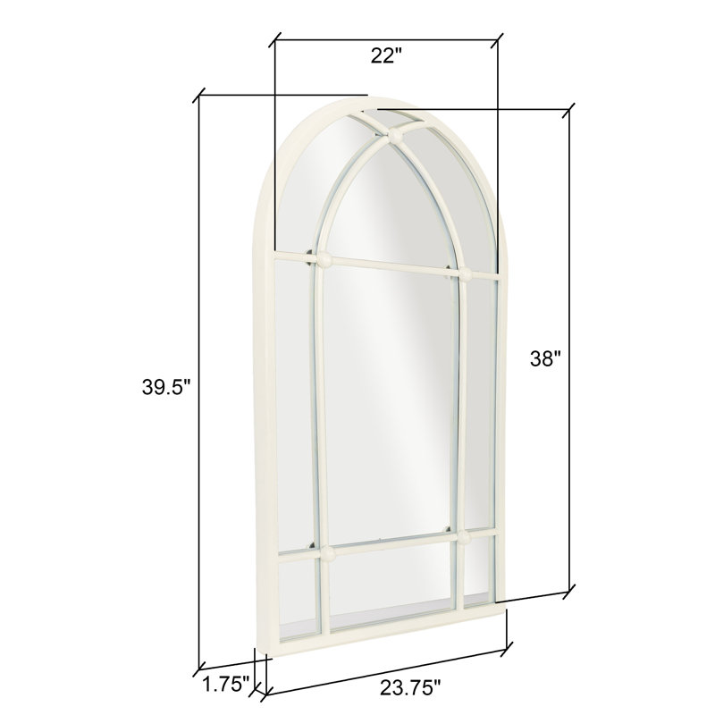 Red Barrel Studio® Mila Modern Arch Metal Window Pane Wall Mirror | Wayfair