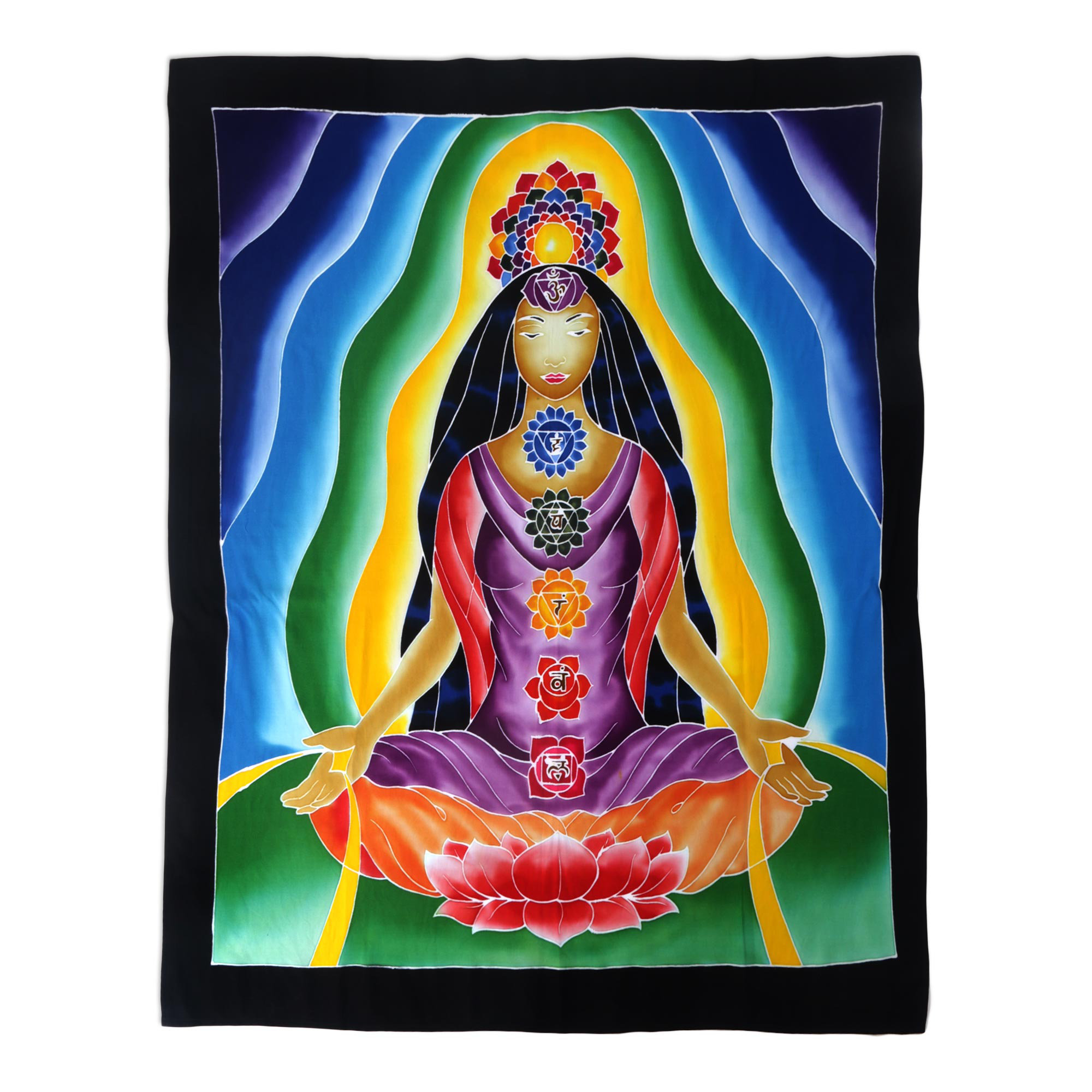 World Menagerie Handmade Beauty of Meditation Batik Rayon Wall Hanging ...