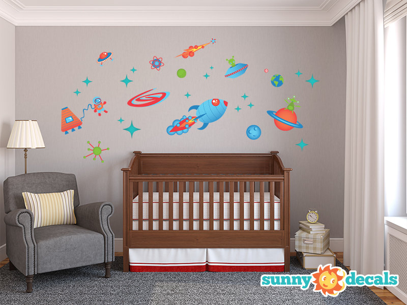 Sunny Decals Outer Space Fabric Wall Sticker | Wayfair