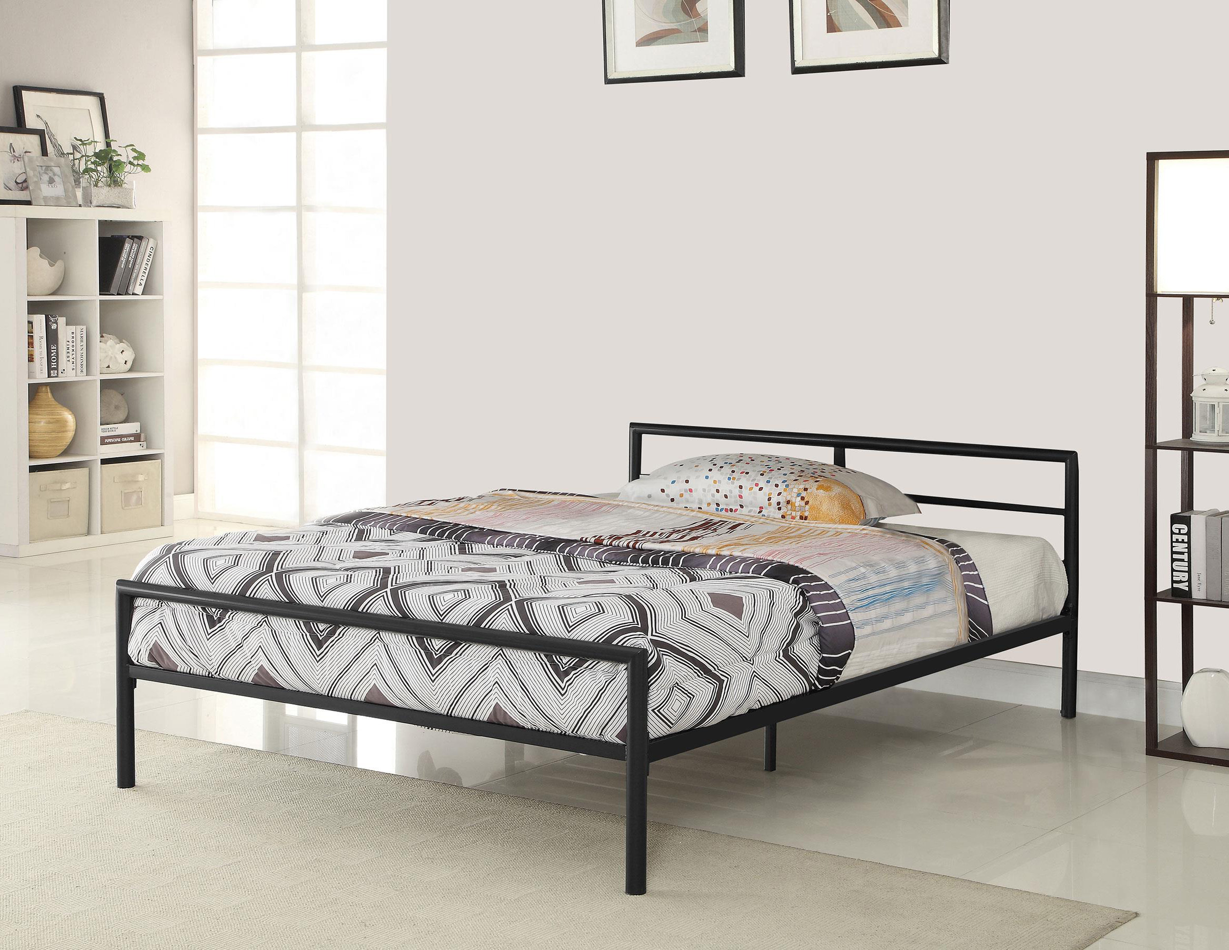 Ivy Bronx Metal Full Open Frame Bed Gunmetal | Wayfair