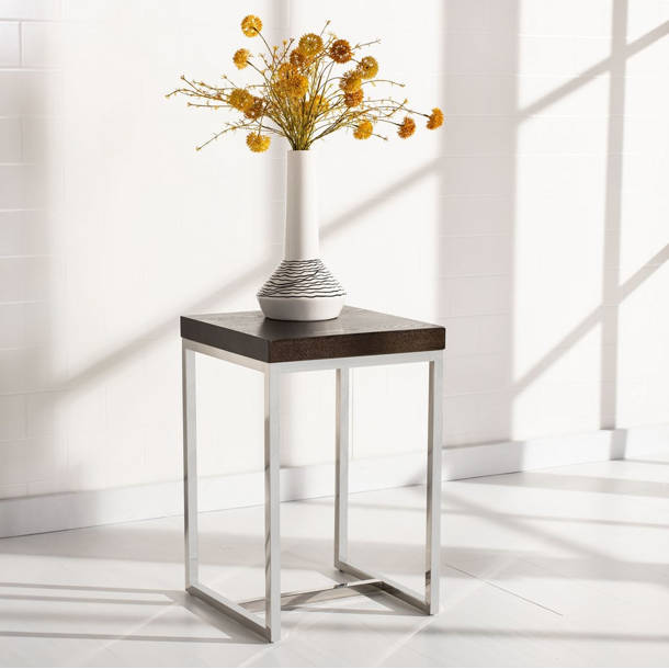 SafaviehCouture Turner Round Glass Top Metal Base Dining Table ...