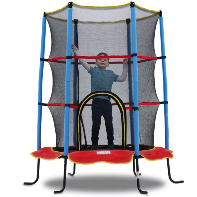 Skybound 4.58' Round Trampoline For Kids With Enclosure System, Indoor ...