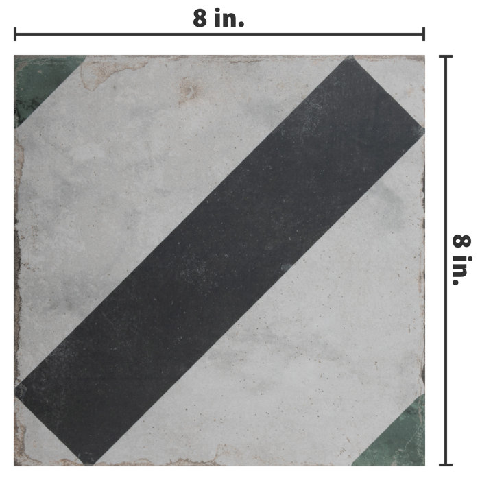 Merola Tile Renaissance Deco 8" x 8" Porcelain Wall & Floor Tile | Wayfair