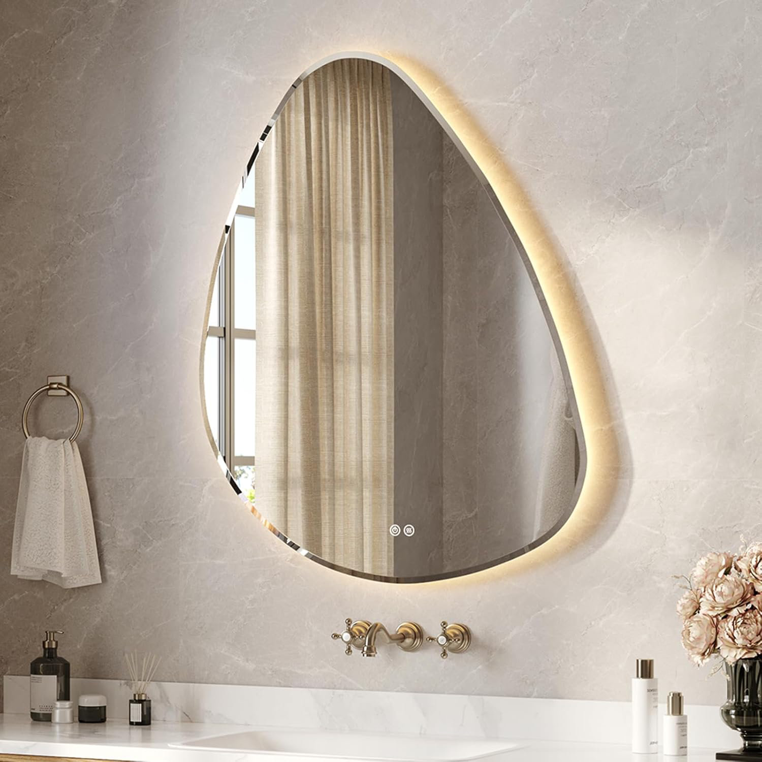 Ivy Bronx Irregular Vanity LED Mirror with Lights for Bathroom | Wayfair