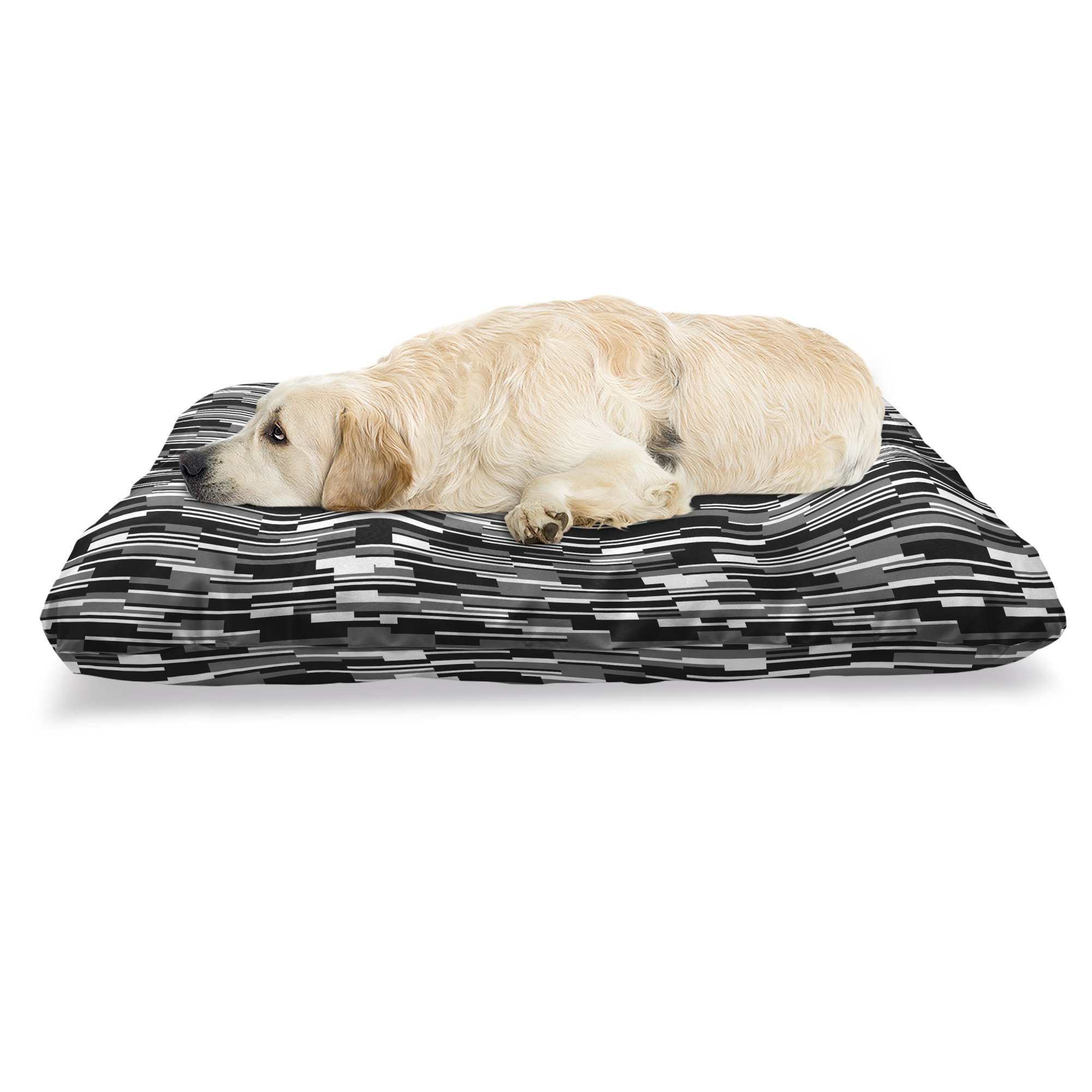 East Urban Home Ambesonne Black And White Pet Bed, Barcode Pattern ...