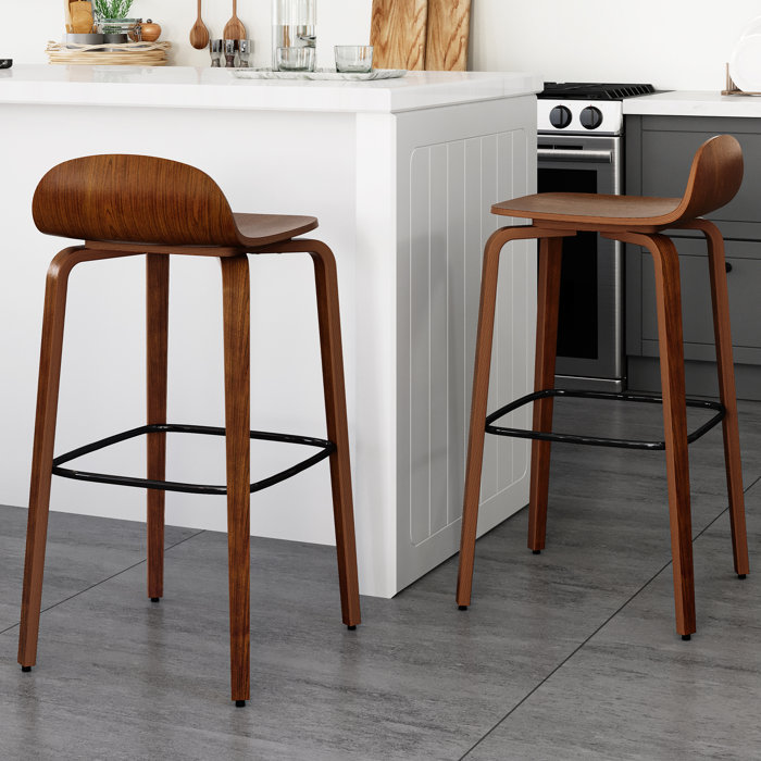 Wade Logan® Benina 26.8'' Wooden Counter Stool (Set of 2) | Wayfair
