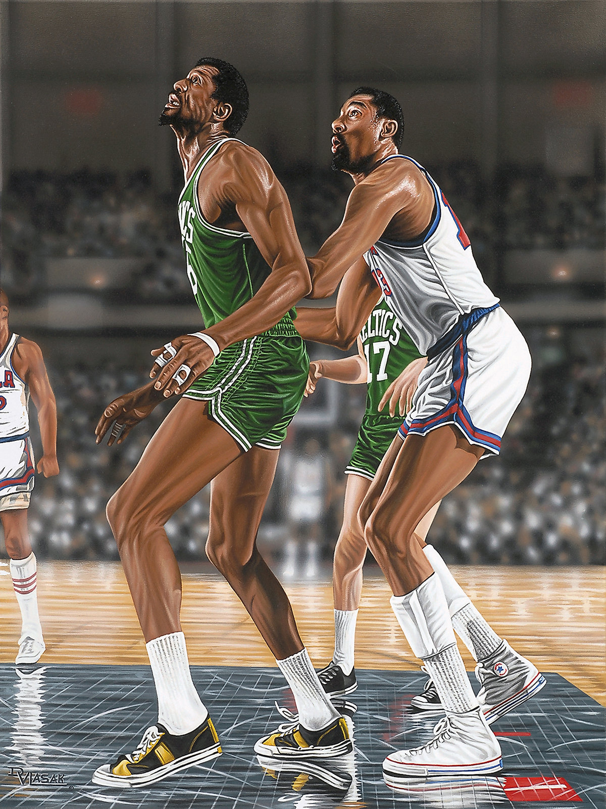 Buy Art For Less Wilt Chamberlin and Bill Russell Artwork by Darryl ...